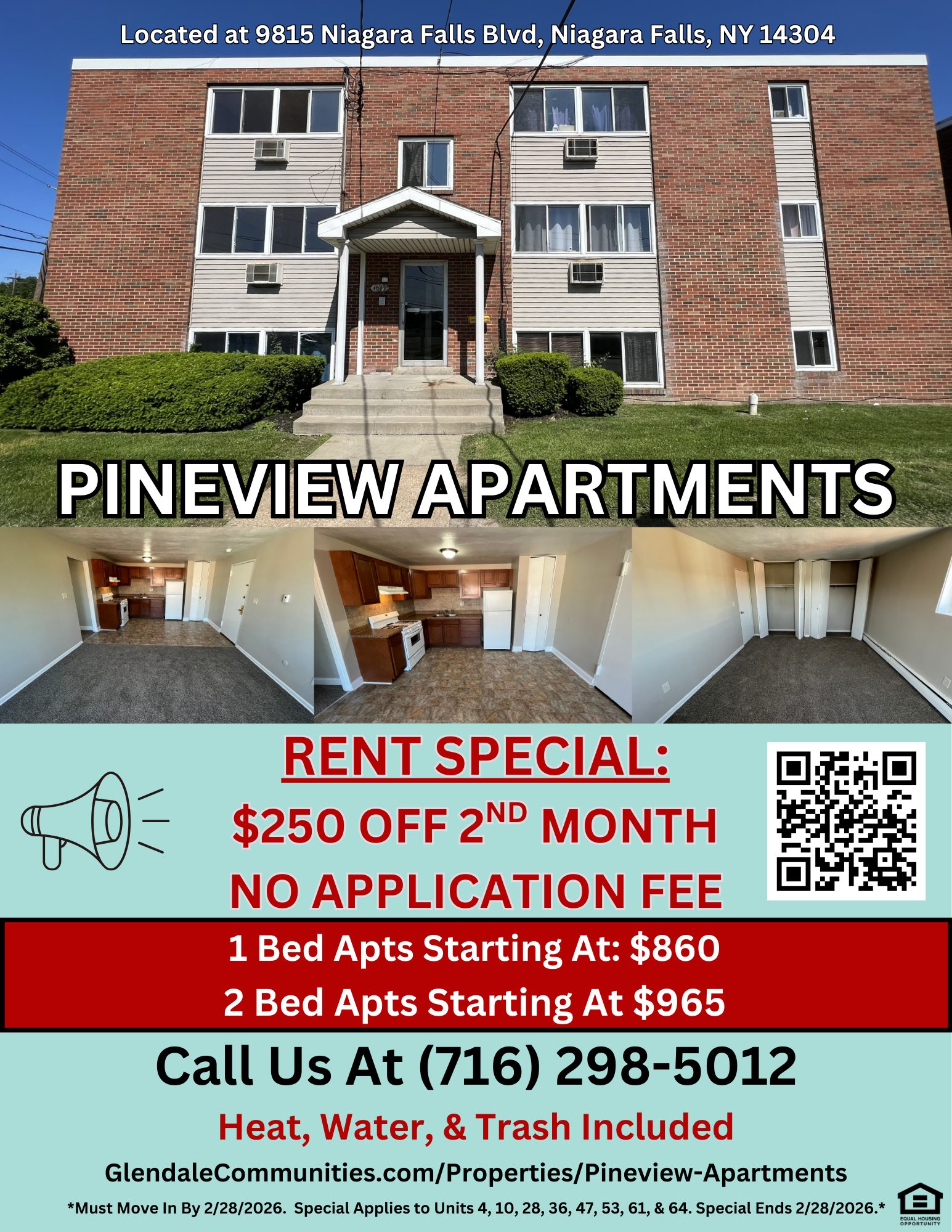 Pineview $250 Off 2nd Month Rent Special Flyer Ending 2_28_2026 ...